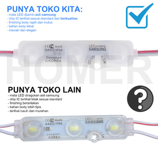 Jual SAMSUNG lampu LED Modul module SASO IP68 SMD 5730 DC 12v 1,5 watt ...