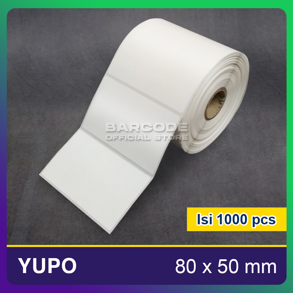 Jual Yupo 80x50 mm Kertas Label Stiker Barcode 1 Line isi 1000 80 x 50 ...