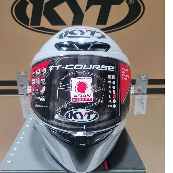 Jual KYT TT COURSE PLAIN ASPHALT GREY (Glossy) | Shopee Indonesia