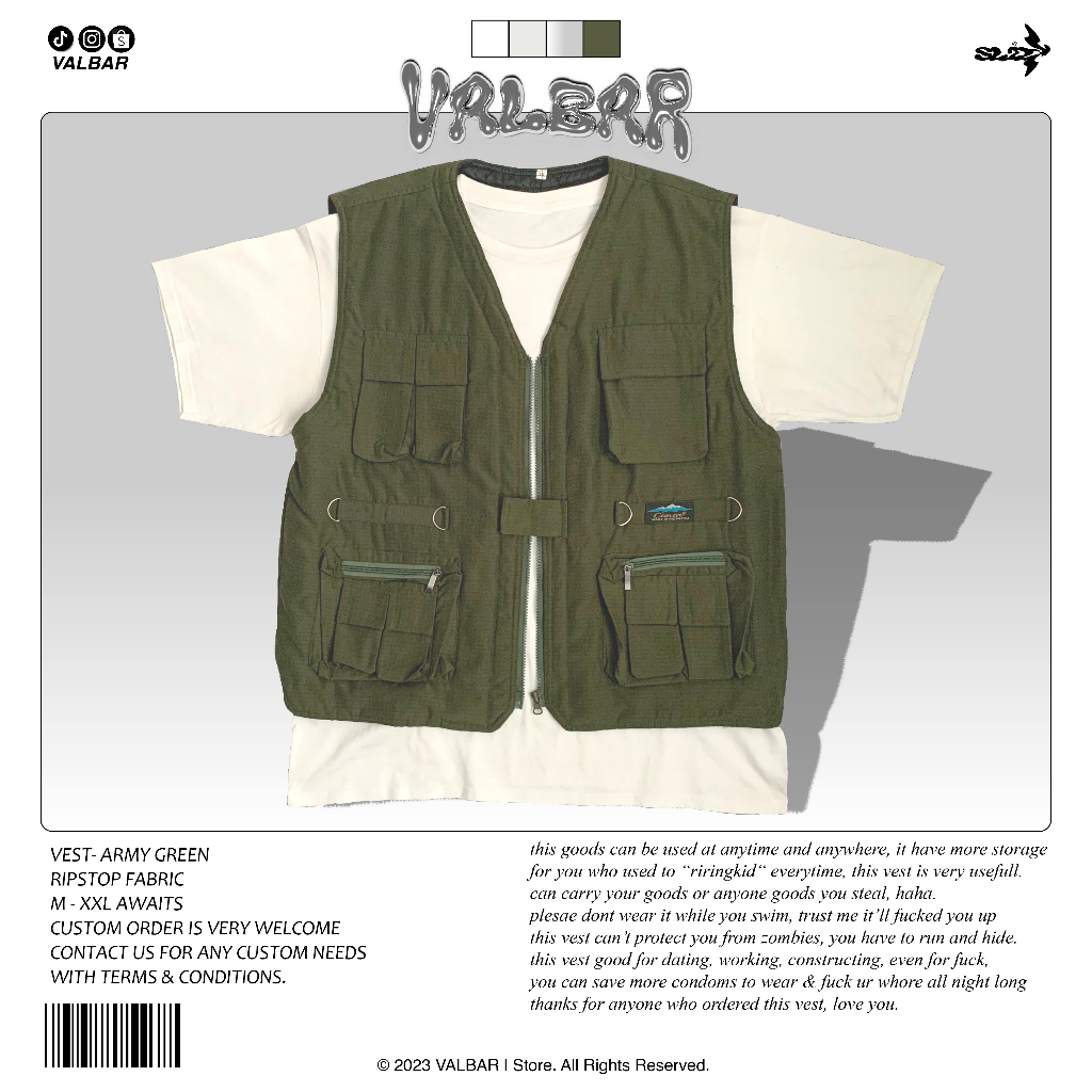 Jual VALBAR - Tactical Vest Army Green | Shopee Indonesia