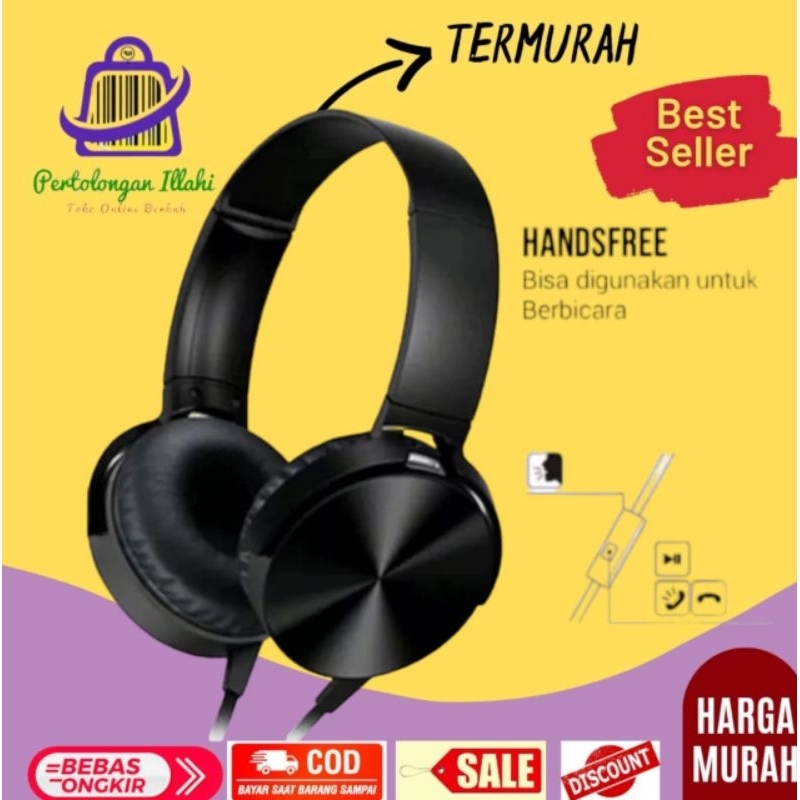 Jual headset bando besar extra bass jbl/sony/samsung/mi ada mic xb/mdr ...