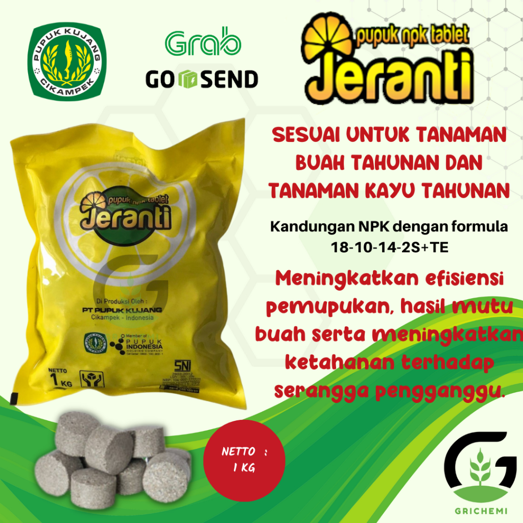 Jual PUPUK NPK TABLET JERANTI 1KG UNTUK TANAMAN BUNGA SAYUR BUAH ...