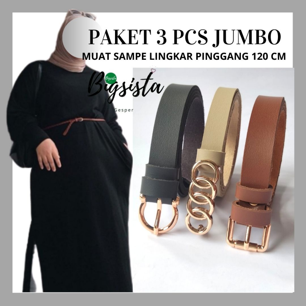 Jual Paket 3 Pcs Belt Fashion Wanita Ukuran Jumbo Gesper Gamis Cewek ...