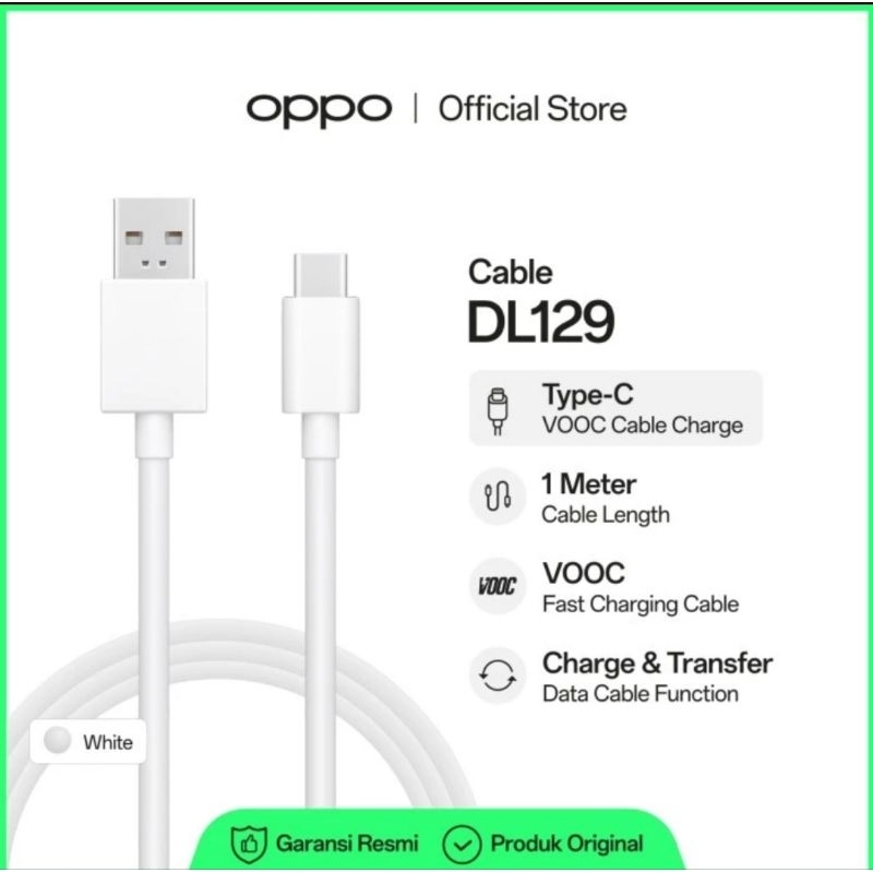Jual OPPO VOOC Type C USB Cable DL129 | Shopee Indonesia