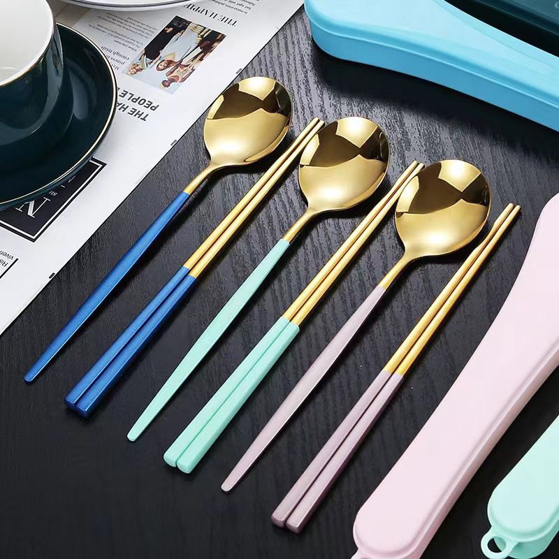 Jual Set Alat Makan Korea Stainless Bulat (SUS 304 Sendok dan Sumpit ...