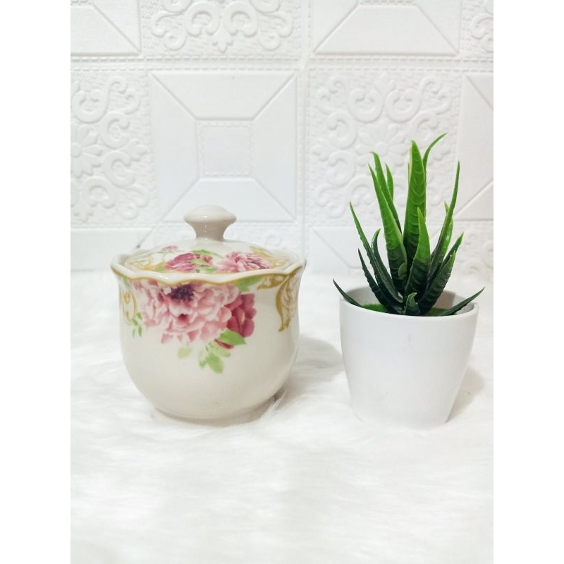 Jual Tempat Susu - Milk Pot Keramik Susu dan Sugar Pot dengan Motif ...