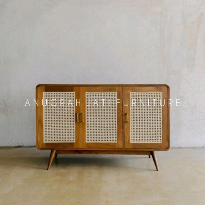 Jual Bufet Rattan 3 Pintu Minimalis | Shopee Indonesia