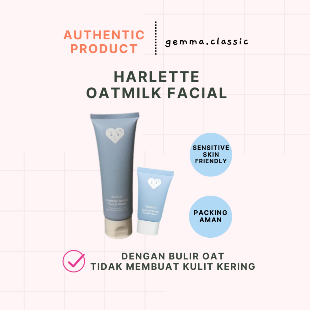 Jual Harlette Oatmilk Gentle Facial Wash Pembersih Wajah 100gr / Sabun ...