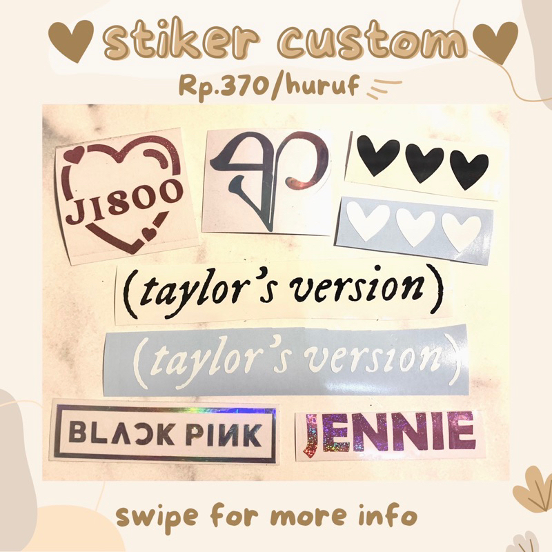 Jual stiker nama custom / stiker taylor’s version /sticker custom ...