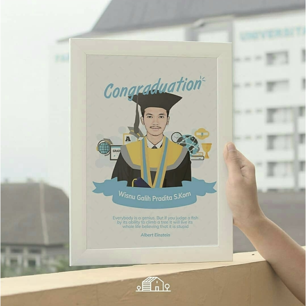 Jual [Warmhouse.id] Kado Wisuda Frame Pigura A4, Kado Wisuda Unik, Kado ...