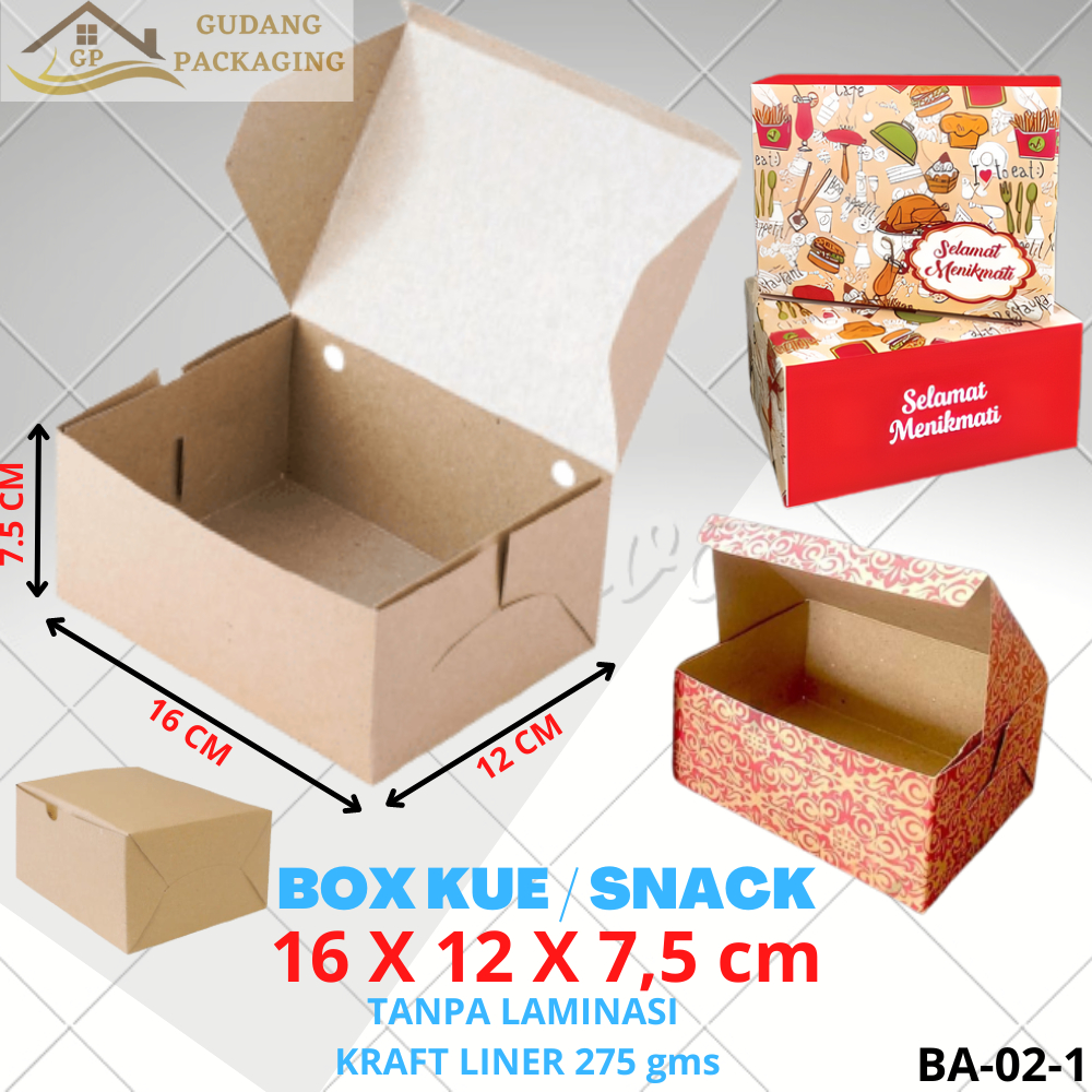 Jual BOX DUS KARDUS KOTAK NASI ROTI KUE SNACK KETRING TEBAL 275gsm ...