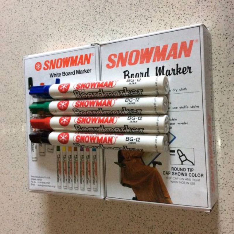 Jual Spidol Board Marker SNOWMAN BG-12 (Hitam, Merah, Biru, Hijau ...