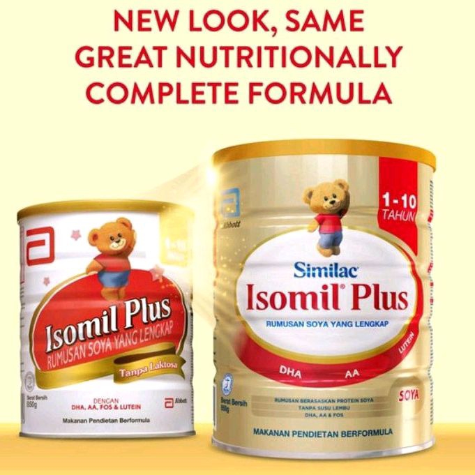 Jual Similac Isomil Plus Soya Milk 1-10 y (850mg) Malaysia | Shopee ...