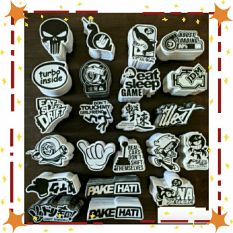 Jual 5 lembar stiker band musik botol gitar motor lemari helm distro ...