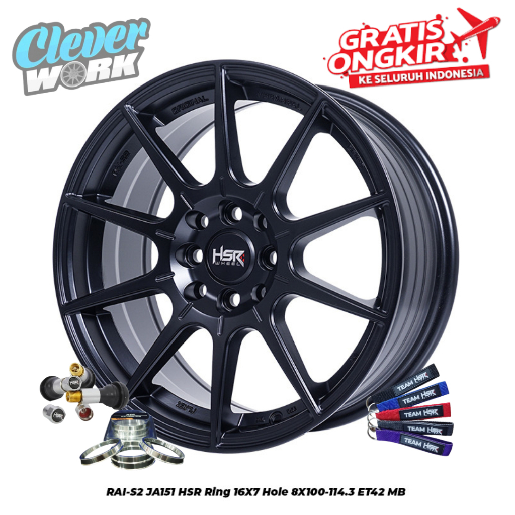 Jual Velg HSR tipe RAI S2 Ring 16 H8x100-114 coock avanza brio jazz ...