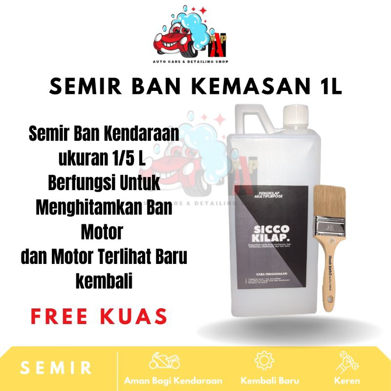 Jual Semir Ban Mobil / Motor 1 Liter Hitam Wet Look Kit Ban | Shopee ...