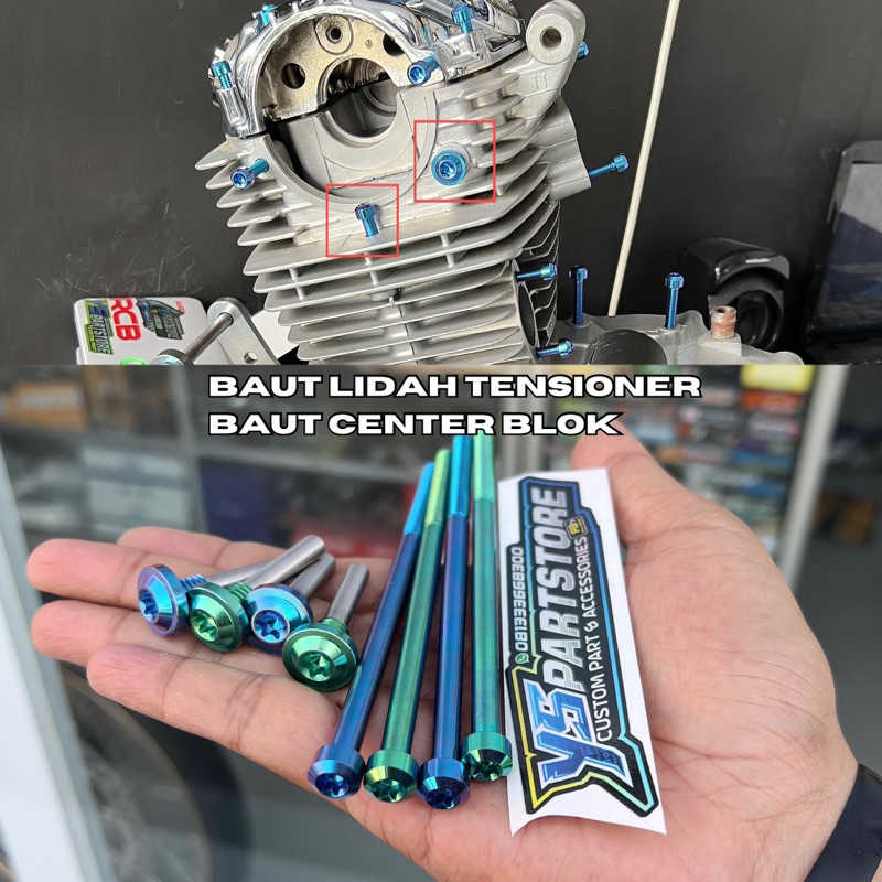 Jual baut titanium lidah tensioner dan center blok PNP herex GL megapro ...