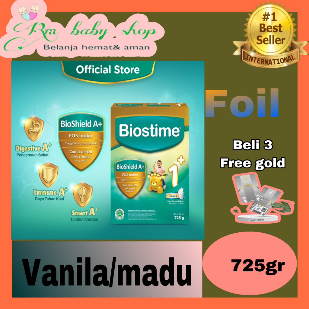 Jual Biostime 1+ Madu / Vanila 725gr FOIL (NO BOX) Susu Pertumbuhan ...