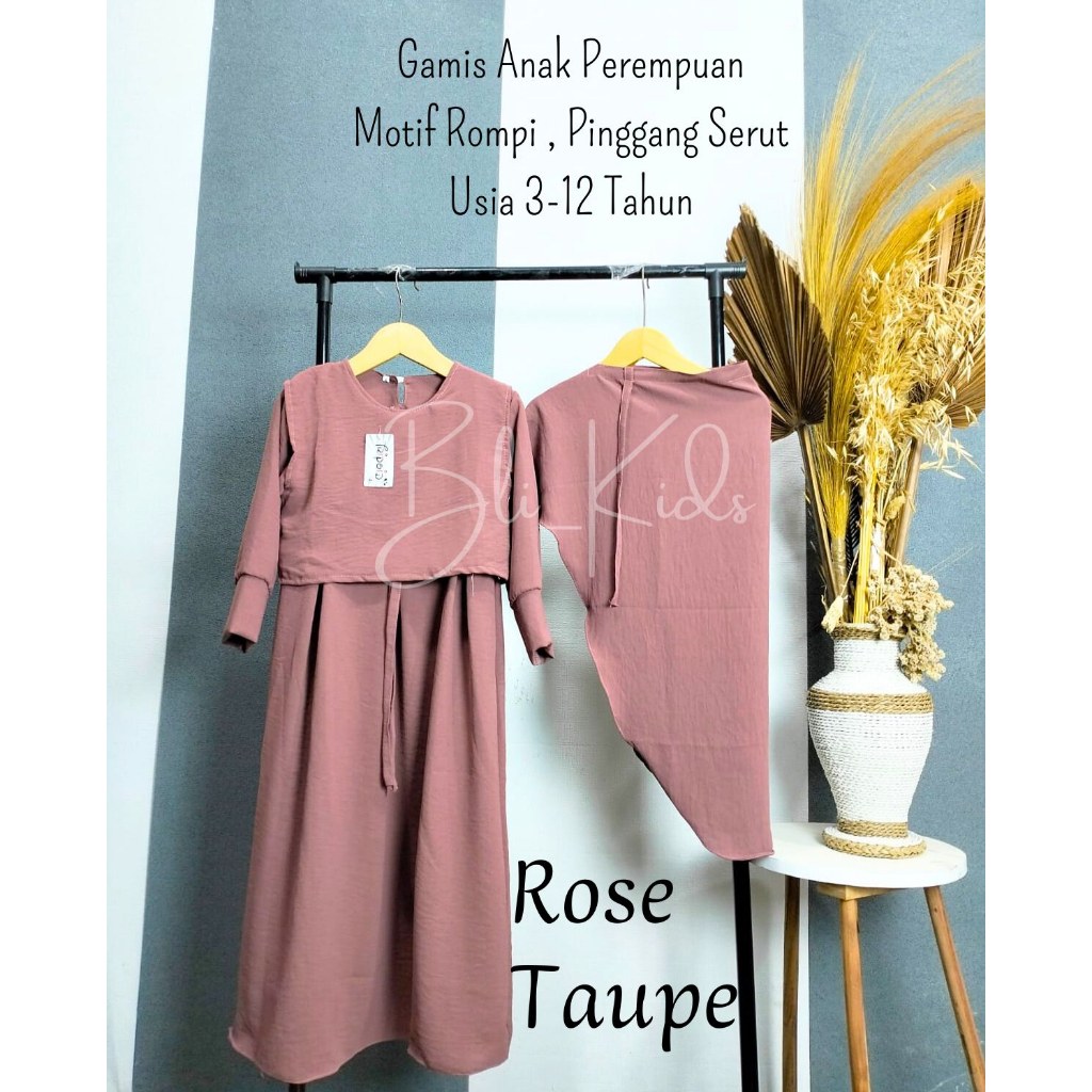 Jual Gamis anak perempuan model Rompi pinggang serut usia 3 sampai 12 ...