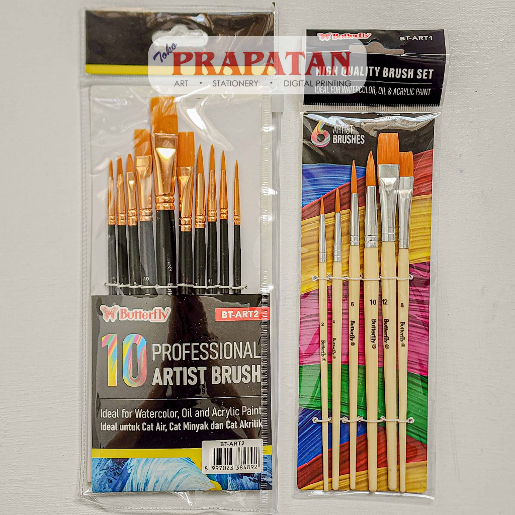 Jual Kuas Lukis Butterfly Set BT-ART | Paint Brush Set | Shopee Indonesia