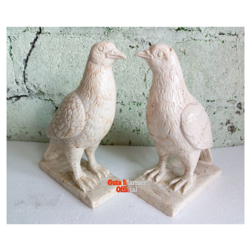 Jual Dua Patung Burung Merpati Batu Marmer Putih | Shopee Indonesia