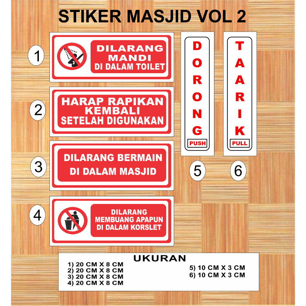 Jual STIKER STICKER MASJID MUSHOLA HARAP RAPIKAN KEMBALI/DILARANG MANDI ...