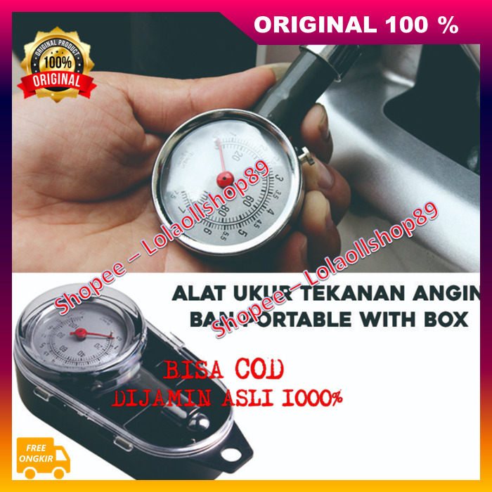 Jual Alat Ukur Tekanan Angin Ban Motor Mobil Portable Membantu Mengecek ...