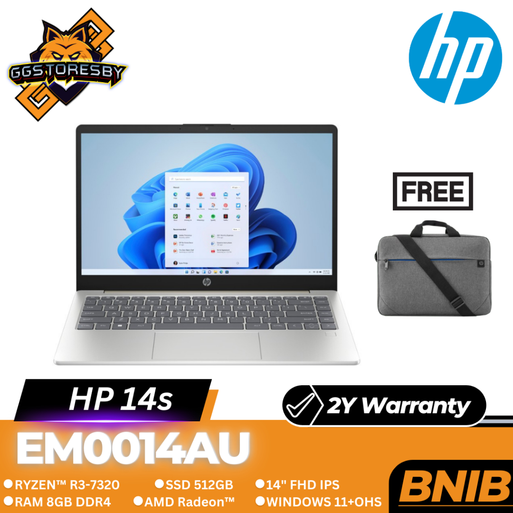 Jual Laptop Hp 14S-Em0014Au | R3-7320U 8/512 Amd 14" Fhd W11+Ohs21 ...
