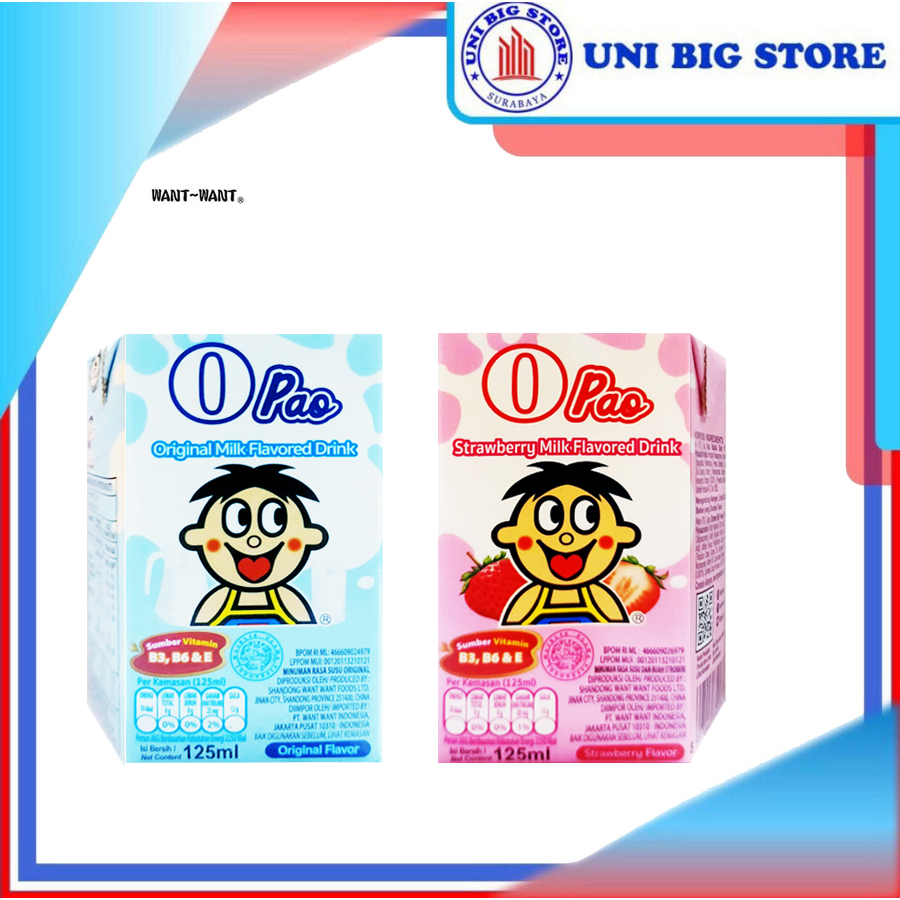 Jual Want Want O PAO Susu Original | Strawberry Milk 125 ml | Shopee Indonesia