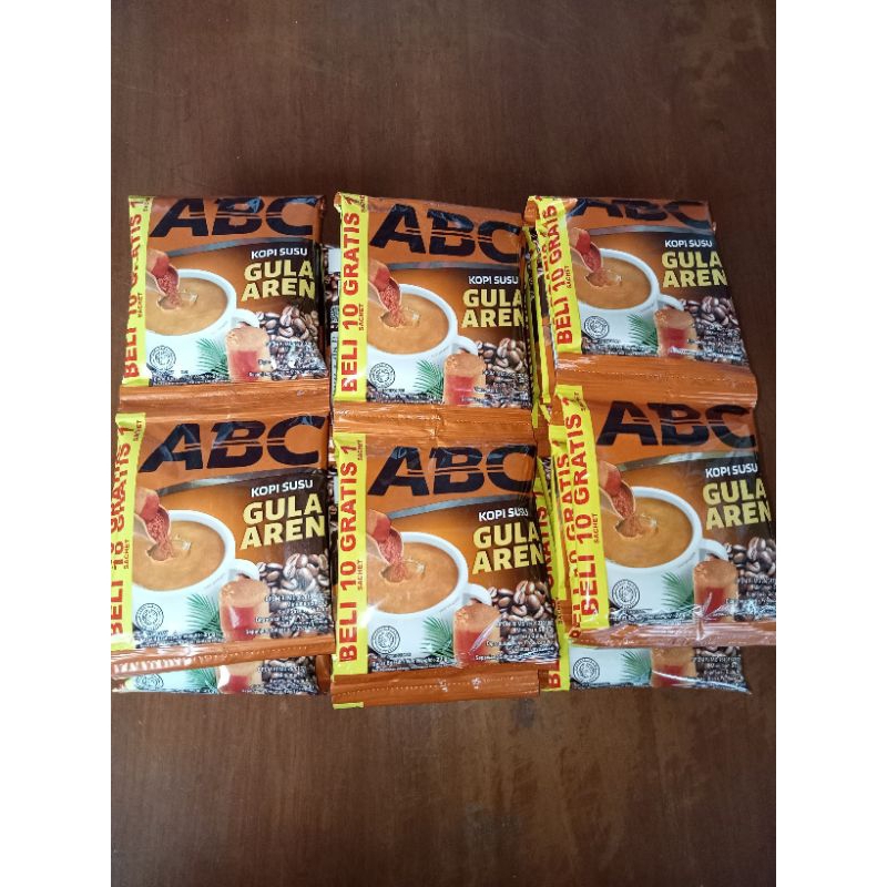 Jual KOPI ABC Gula Aren 1 Renceng 11 Saset ( 10 gratis 1) | Shopee ...