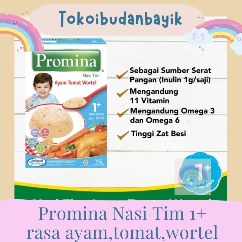 Jual Promina Nasi tim 1+ rasa ayam tomat wortel/MPASI/bubur bayi ...