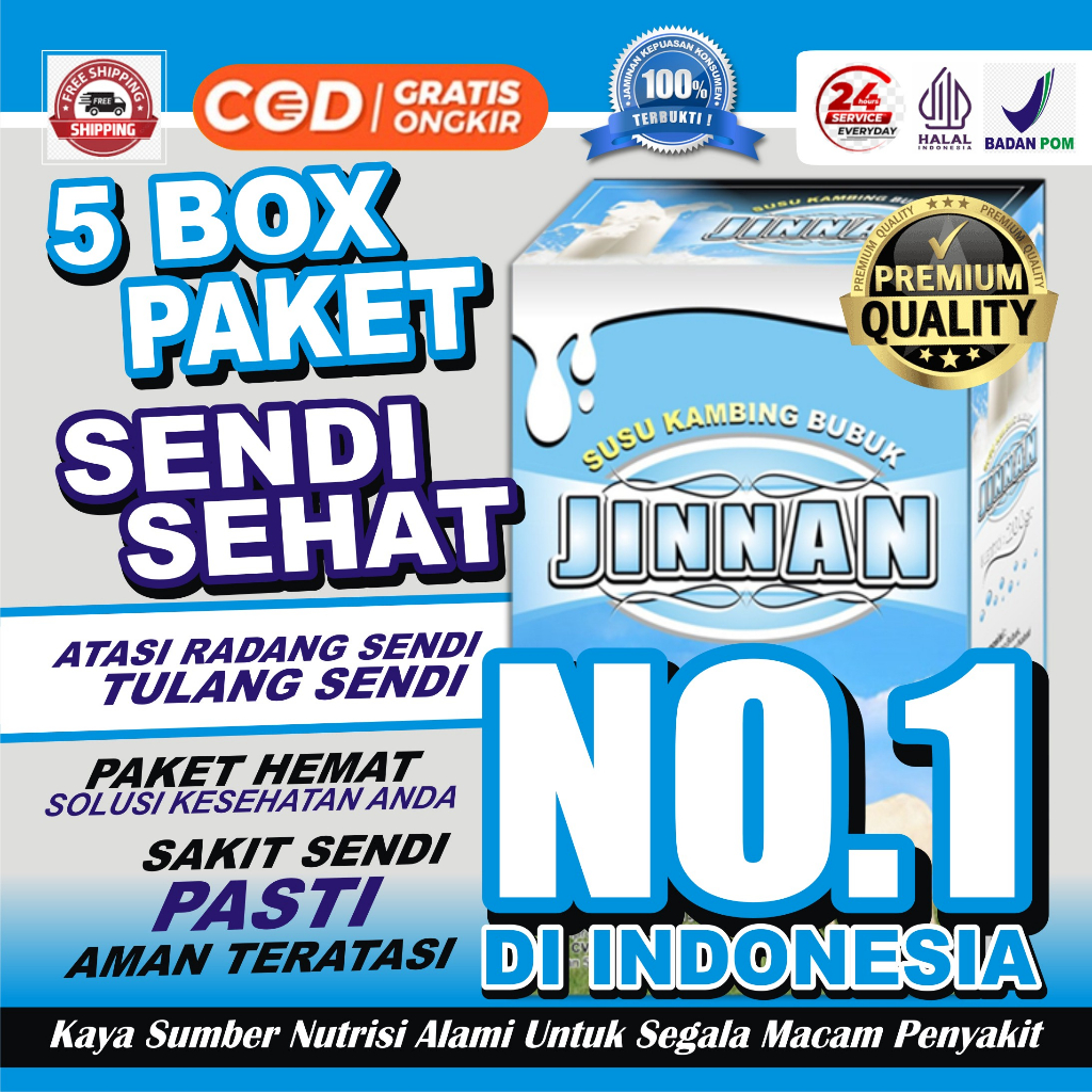 Jual 5 Box Susu Kambing Etawa JINNAN Untuk Sakit Persendian 100% Asli NO.1 Indonesia | Shopee ...