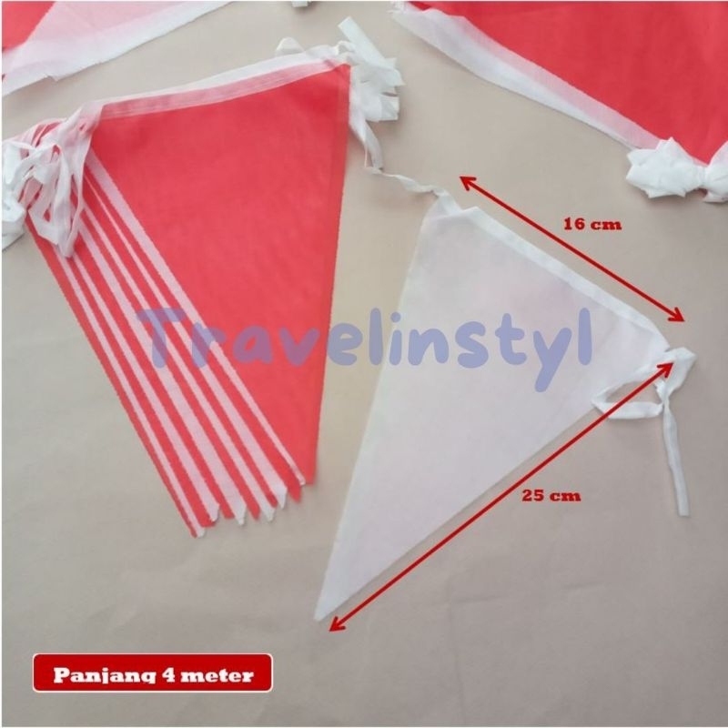 Jual Bendera Segitiga dari kain spunbond - Bendera Merah Putih Renteng | Shopee Indonesia