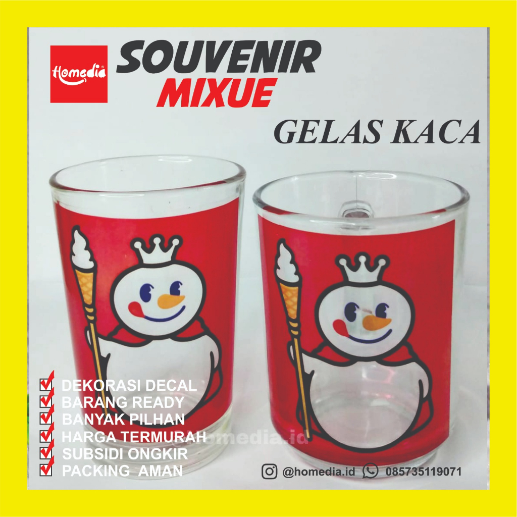 Jual GELAS KACA/BOTOL MIXUE / MANGKOK MIXUE / MUG MIXUE VIRAL / TUMBLER ...