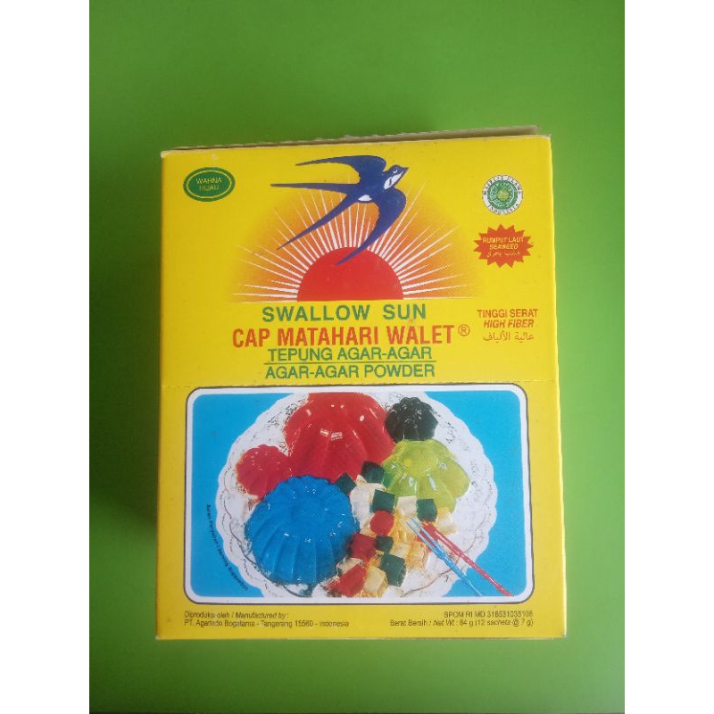 Jual Agar Agar Swallow Sun Cap Matahari Walet Warna Hijau Isi 12 ...