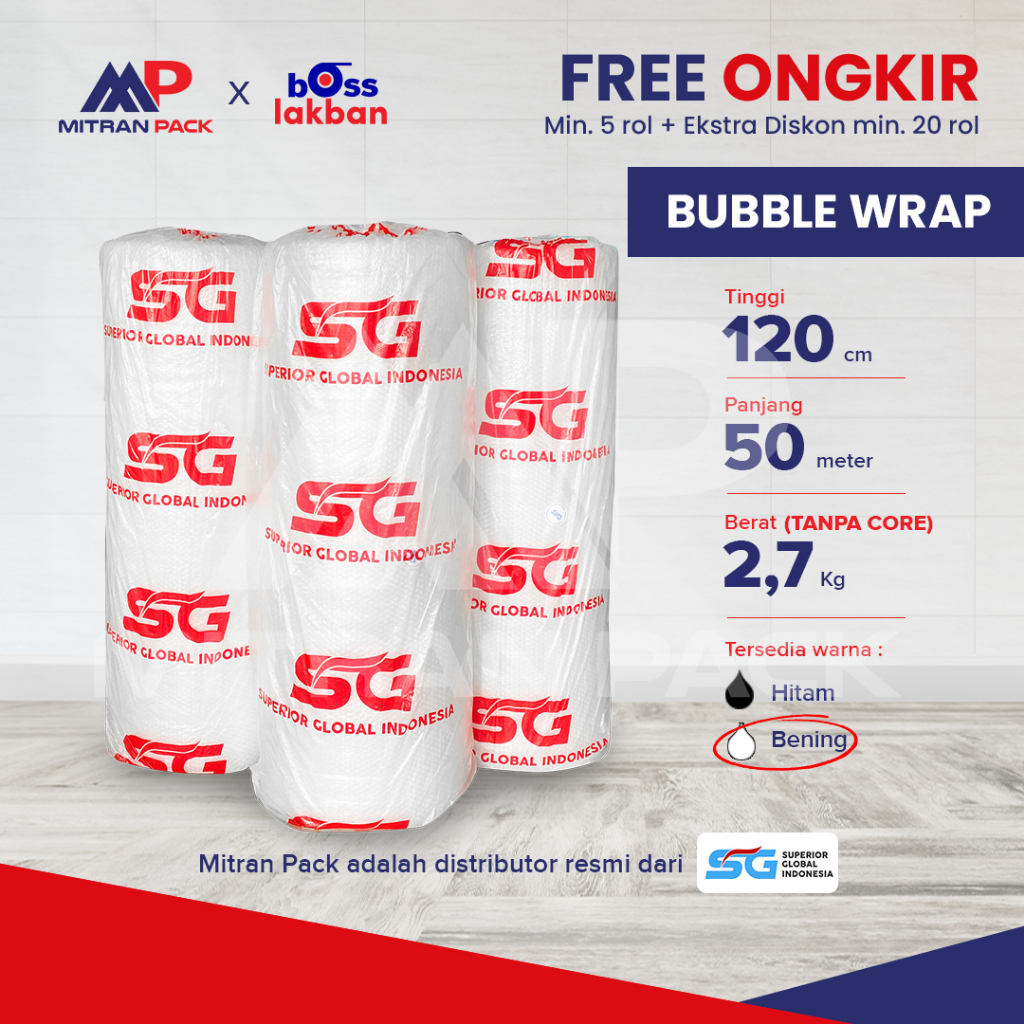 Jual Bubble Wrap SG Siap Sobek Bening Hitam 120 cm x 50 meter | Shopee Indonesia