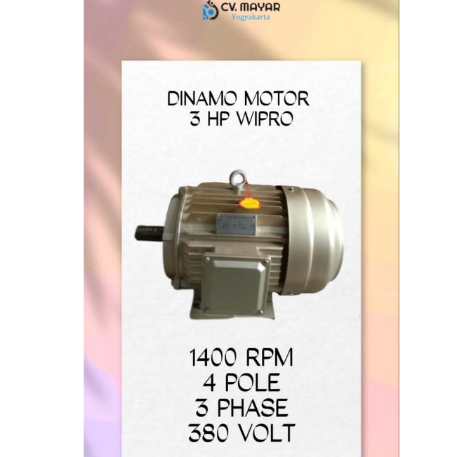 Jual Dinamo motor 3 hp 4 pole 3 phase wipro | Shopee Indonesia