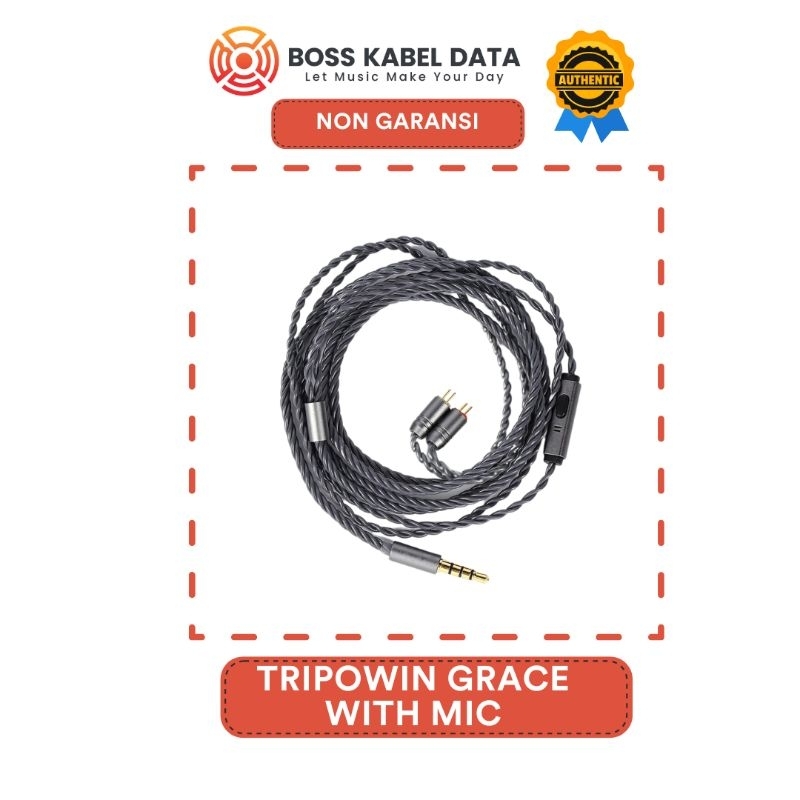 Jual Tripowin Grace Cable OFC Silver Plated With Mic | Shopee Indonesia