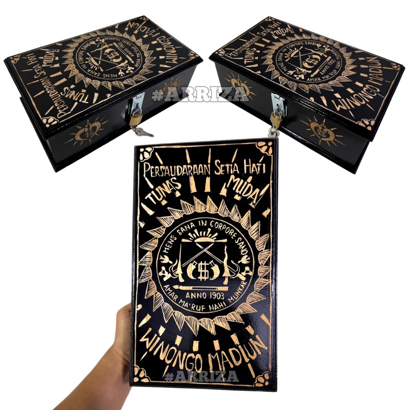 Jual KOTAK MORI PSHW WINONGO MOTIF UKIR LOGO TERBUAT DARI KAYU JATI ...