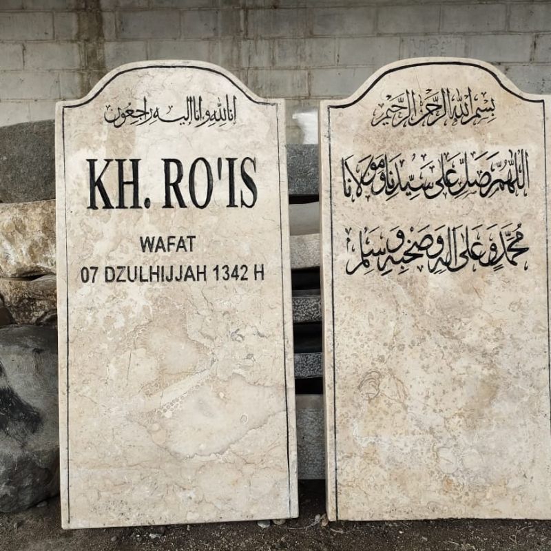 Jual Set Nisan Marmer Atas Bawah Patok Marmer Berkualitas Nisan Marmer ...