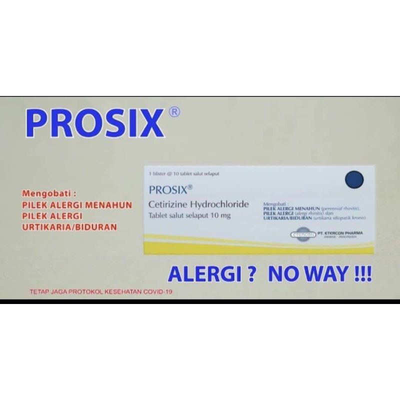 Jual PROSIX (obat Alergi,gatal2 dan biduran)1 strip isi 10 tablet ...