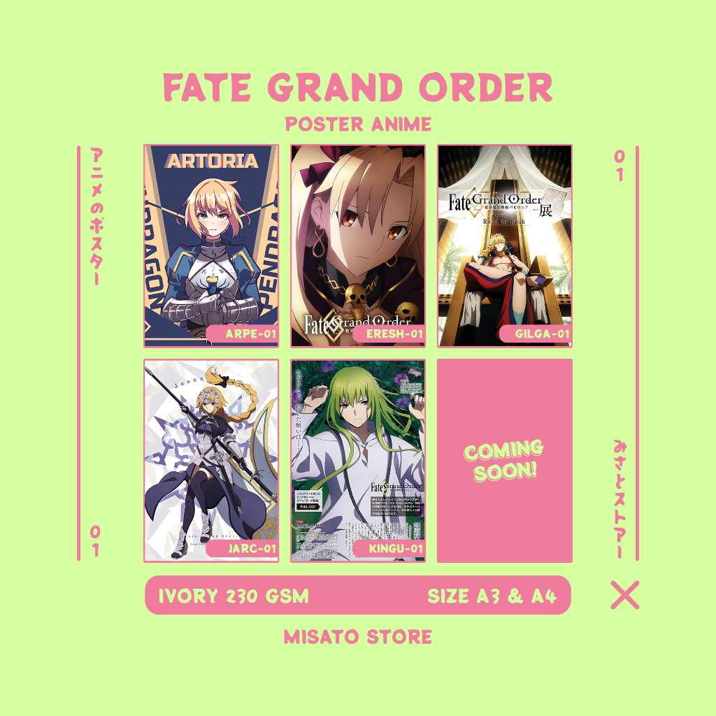Jual Poster Anime A4 & A3 : Fate Grand Order | Shopee Indonesia