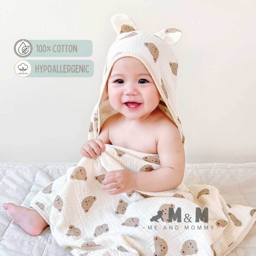 Jual Selimut baby cotton blanket bayi topi hooded lembut halus newborn ...