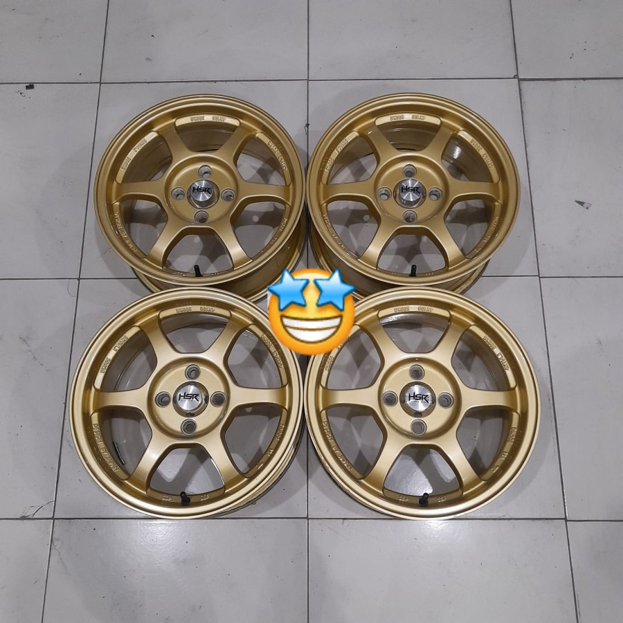 Jual velg mobil bekas HSR YUZAWA ring 15 pcd 4x100 buat brio calya sigra jazz | Shopee Indonesia