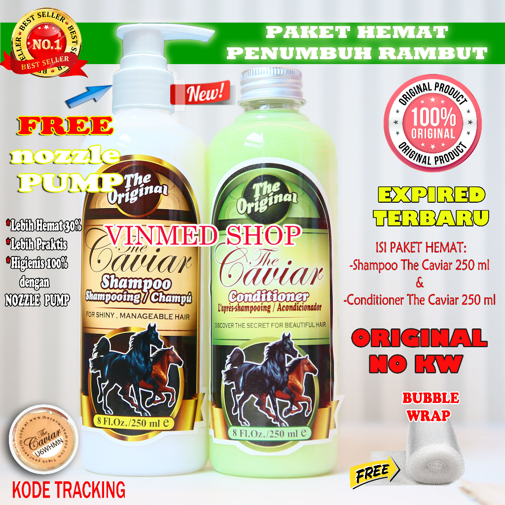 Jual Shampo Kuda The Caviar Nozzle Pump Paket Shampo dan Conditioner ...