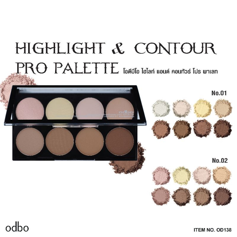 Jual Odbo Highlight & Contour Pro Palette OD138/shading pipi/shading ...