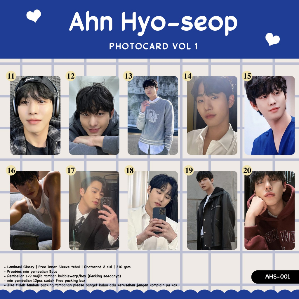 Jual PHOTOCARD AHN HYO-SEOP VOL.1 PHOTOCARD DRAMA KOREA ACTOR KOREA ...