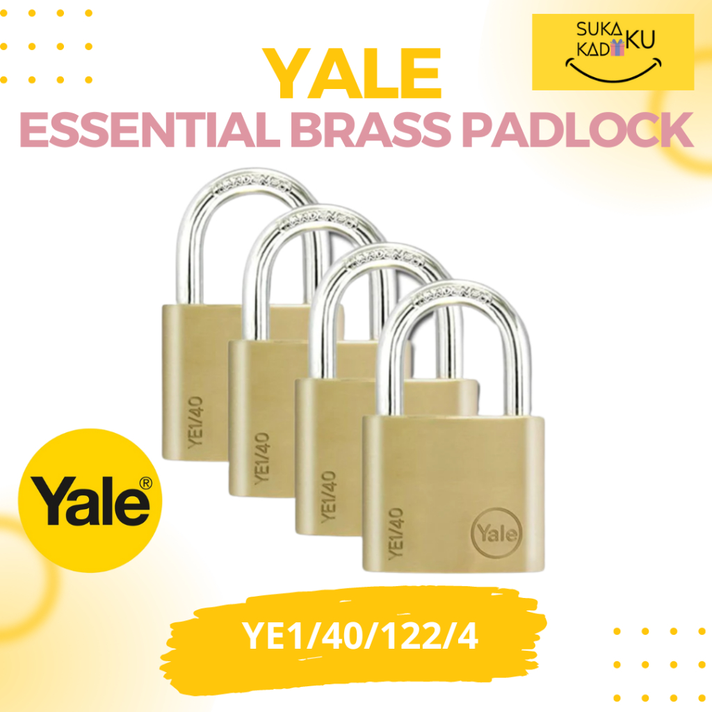 Jual YALE GEMBOK YE1/40/122/4 isi 4 ESSENTIAL 40MM PADLOCK | Shopee ...