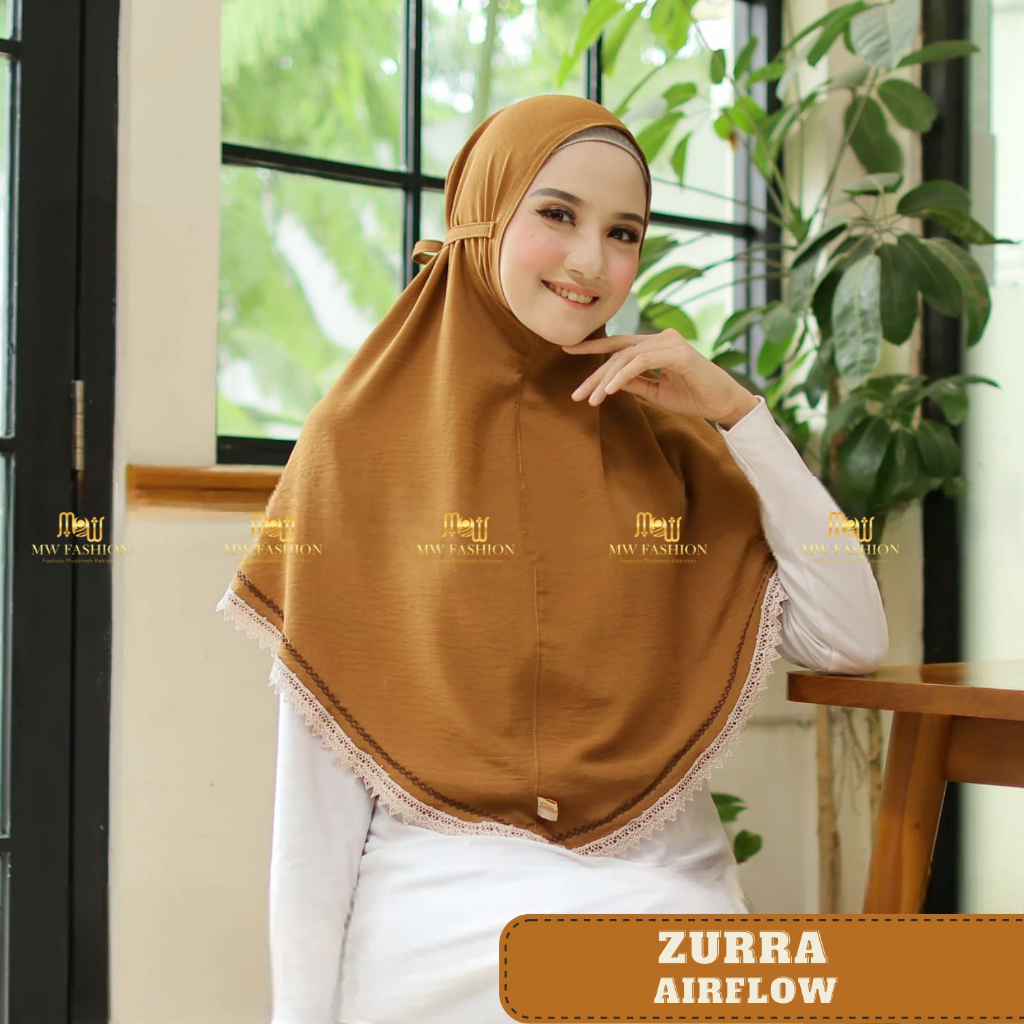 Jual MAWADDAH Hijab Instan Bergo Non Pet Variasi Renda Mewah Bahan Crinkle Airflow (Zurra ...