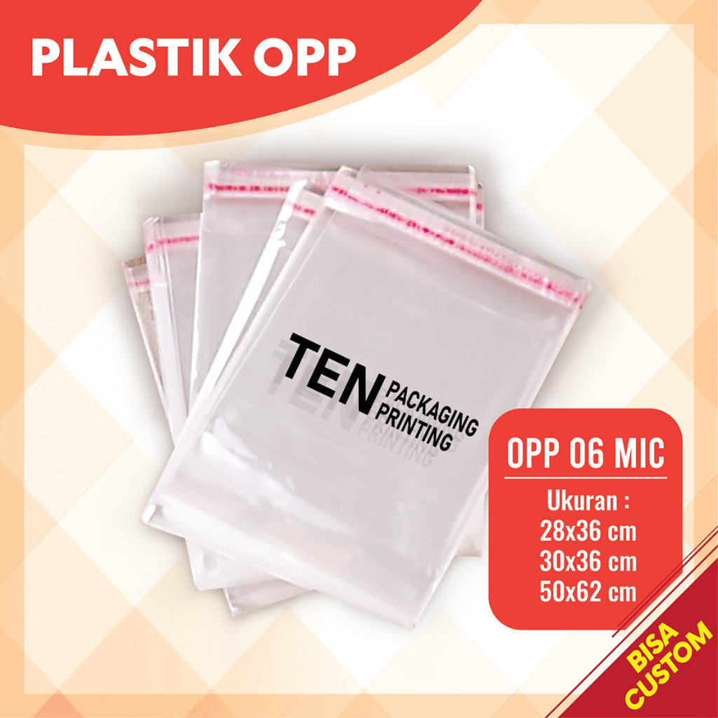 Jual PLASTIK OPP TEBAL 06 MIC + Custom Sablon 28x36 30x36 / Plastik ...